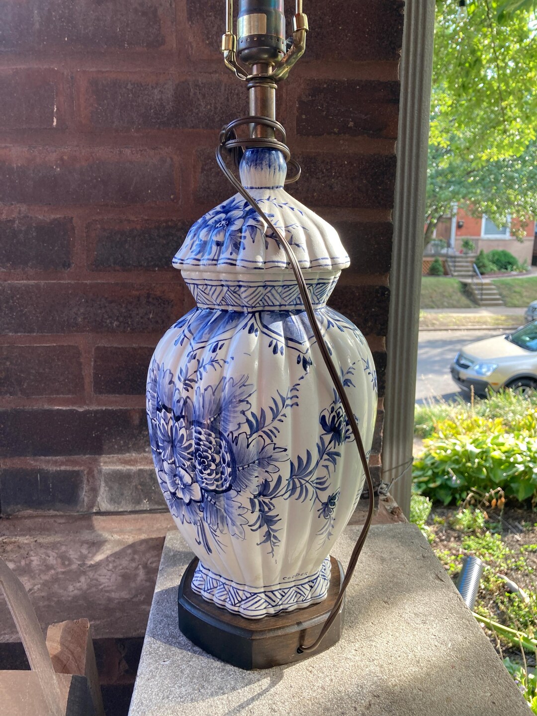 Vintage Frederick Cooper Chicago Lamp, Chinoiserie, Signed, Blue ...