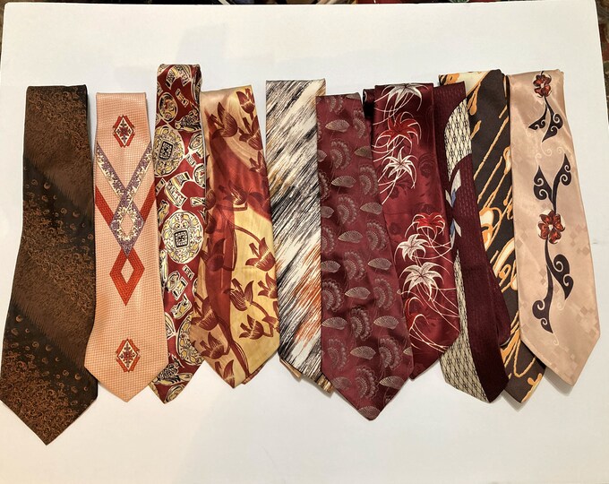 1940s Cubist Carl Necktie | Vintage 40s Wide Brown Yellow and White ...