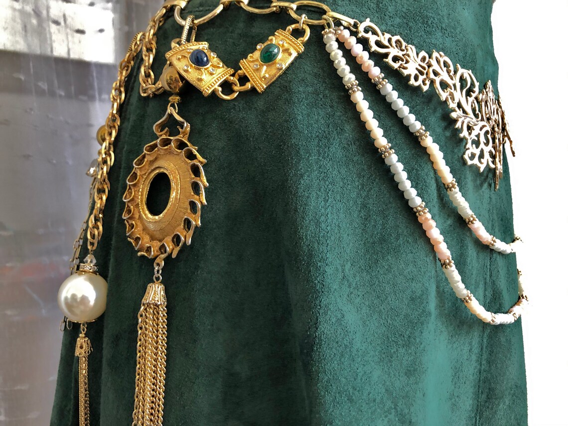 Gold Concho Belt//gold Chain Belt//size M to Xxl//hip | Etsy