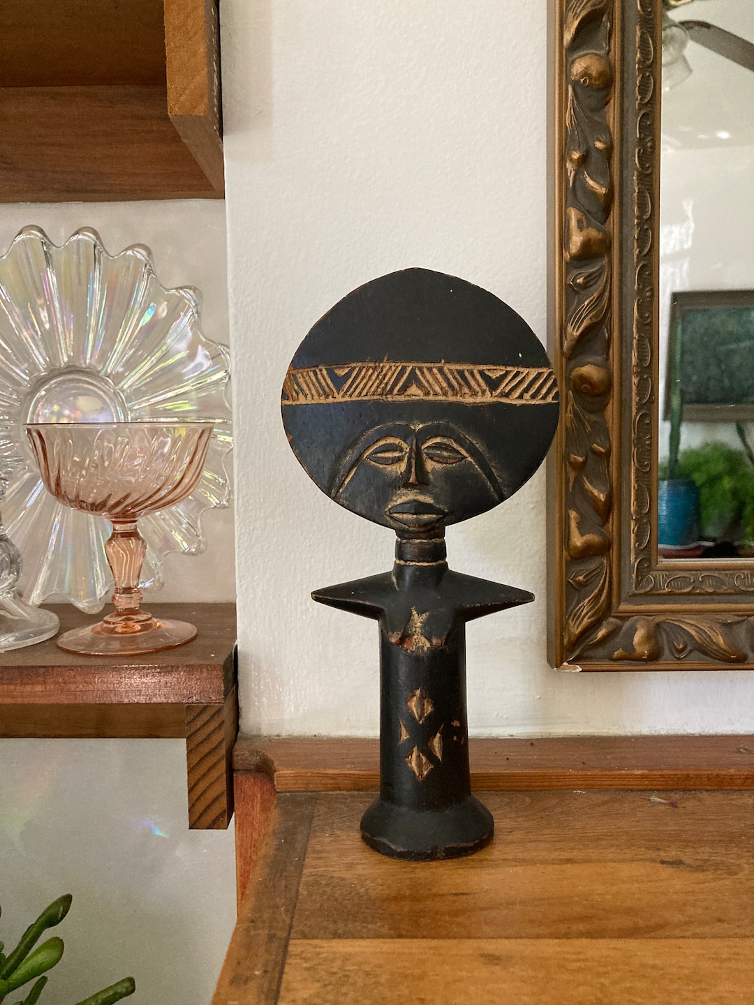 African Akuba Doll / African Fertility Doll Sculpture / From Ghana ...