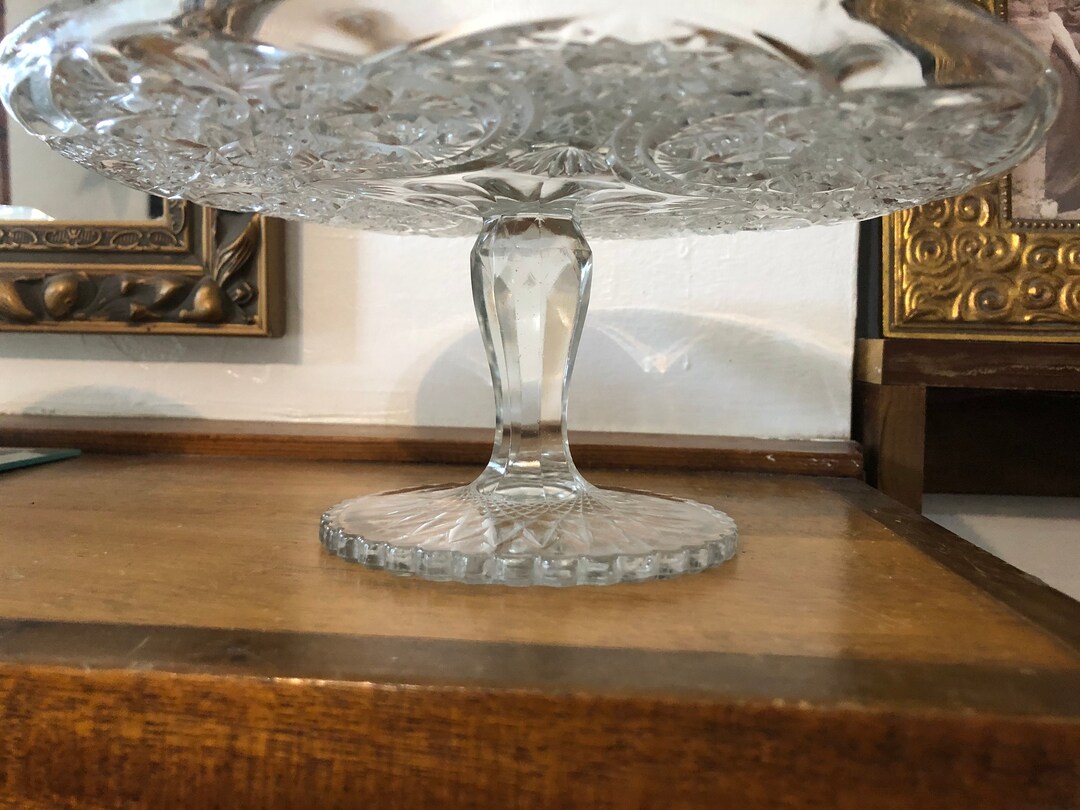 Antique Indiana Glass Cake Stand: 1910 Prosperity Ferris Wheel Pattern ...