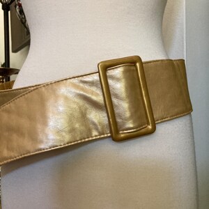 Wide Gold Belt/ Size XL/ Hip Belt/ Gold Vinyl Belt/ Reversible - Etsy