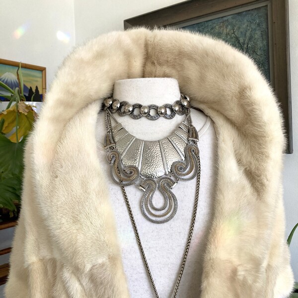 Vintage White Mink Stole - Etsy