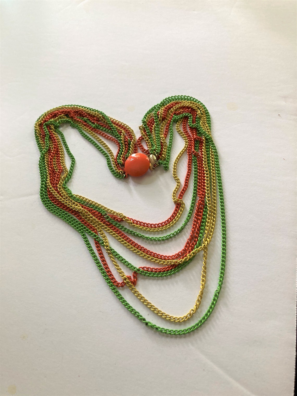 60s/ Chain Necklace/mod Necklace / Multi Strand Necklace/ Multi Strand ...
