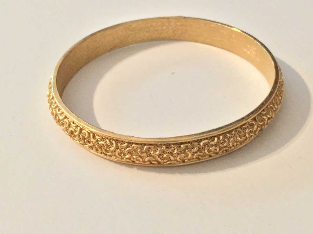 Crown Trifari, Gold Bangle, Gold Bangle Bracelet, Crown Trifari Gold ...