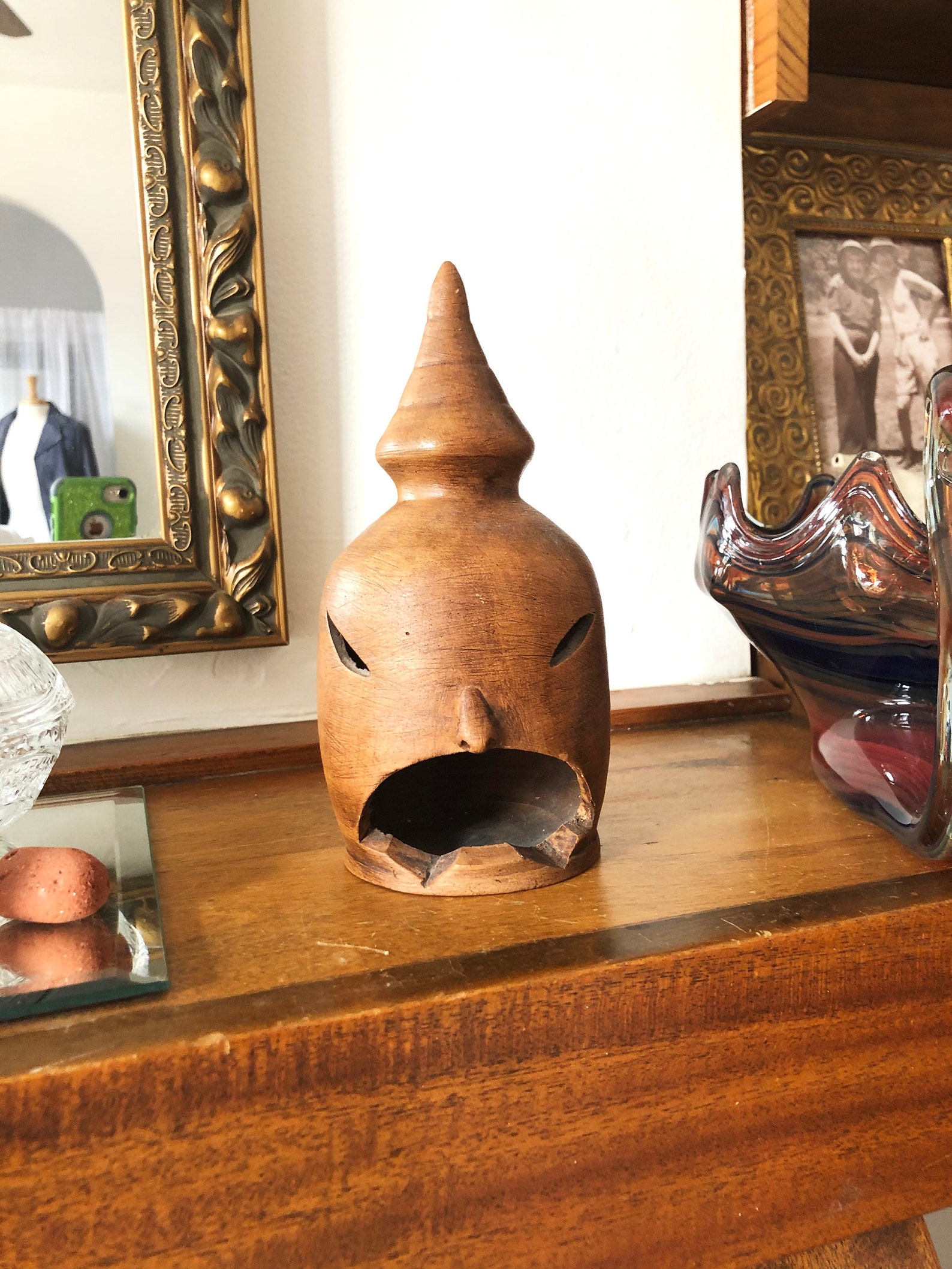 Oaxaca Mexico Pottery Lantern Face// Pottery Head//mexican - Etsy
