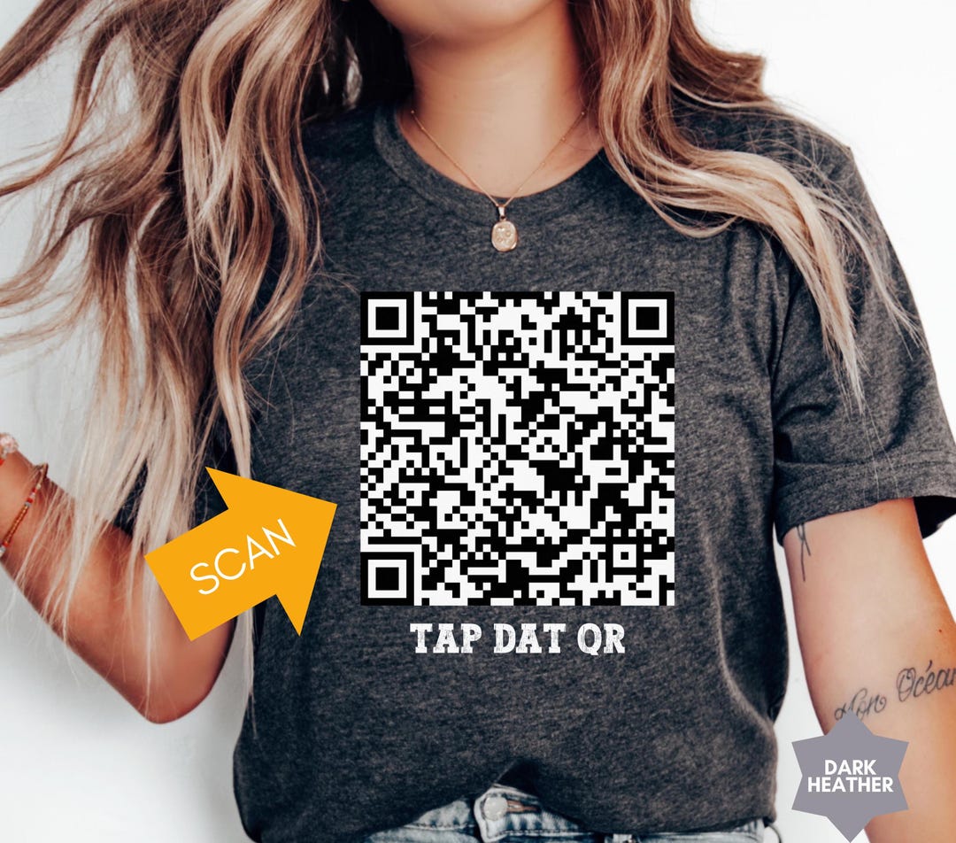 Funny Dog Face Qr Code, QR Code Unisex Crew Tee, Funny Saying Shirt, QR ...