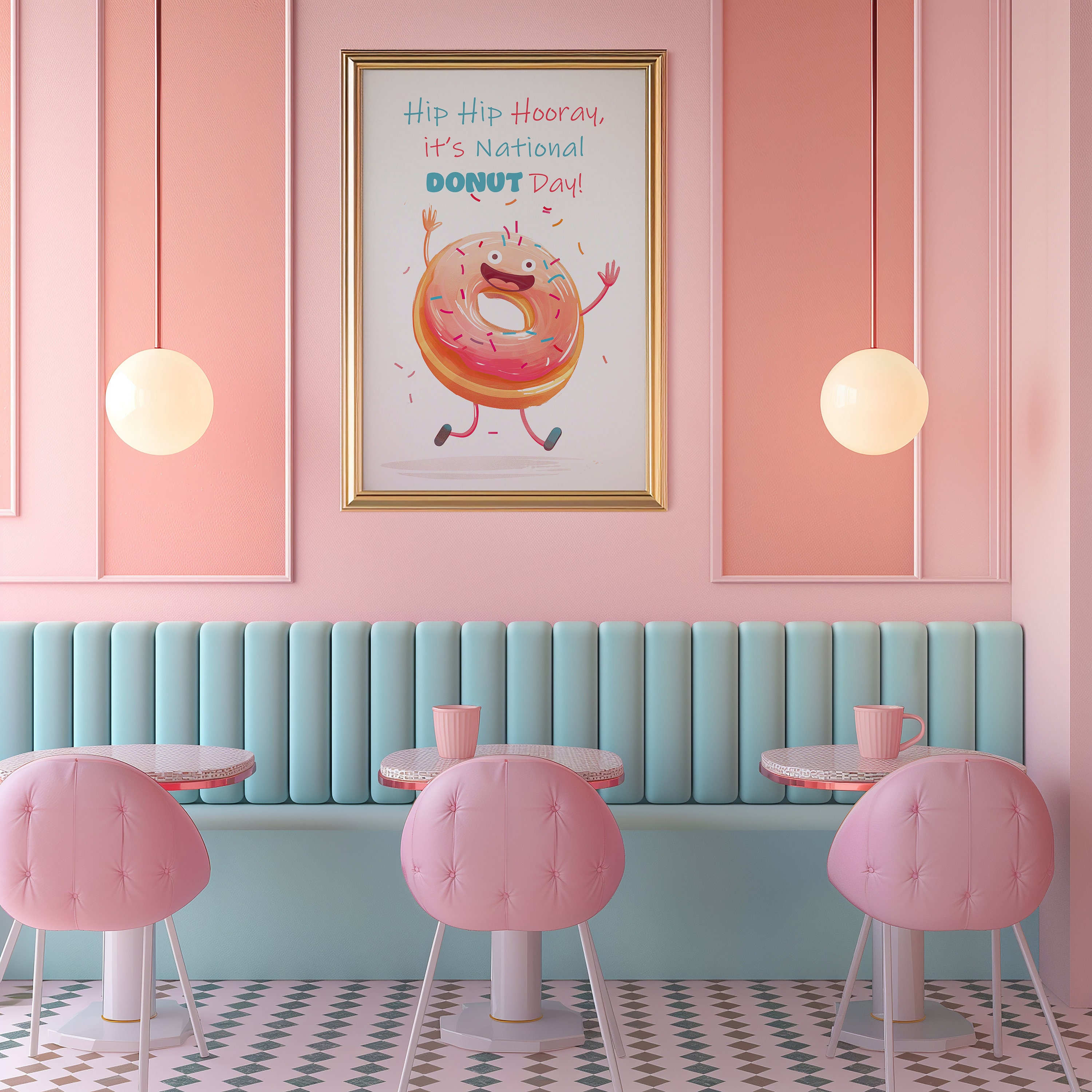 National Donut Day PRINTABLE, Donut Wall Decor, Bakery Wall Art ...