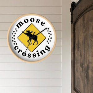 Moose Wall Clock, Camper Clock, Moose Crossing, Wildlife Clock ...