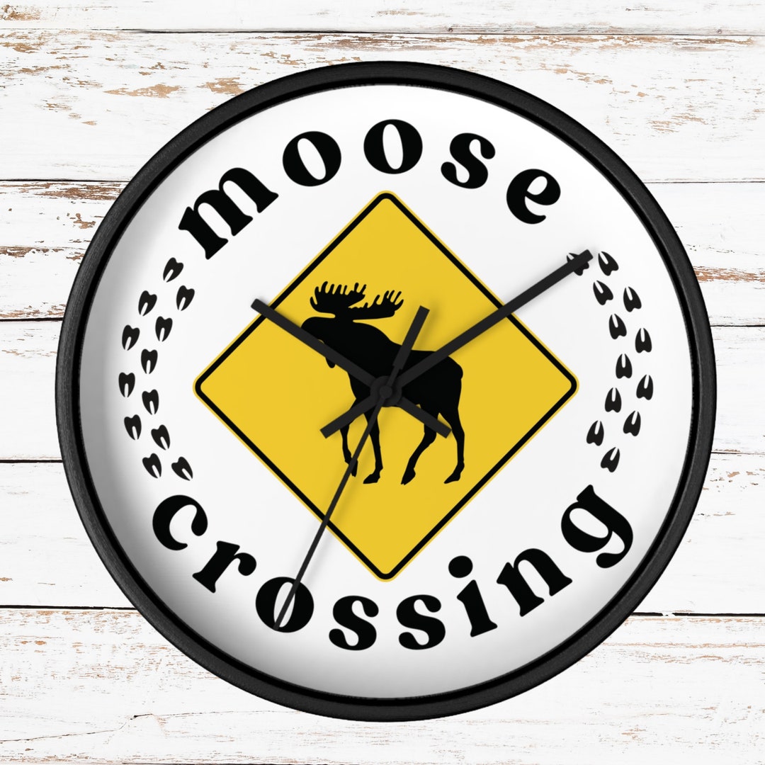 Moose Wall Clock, Camper Clock, Moose Crossing, Wildlife Clock ...