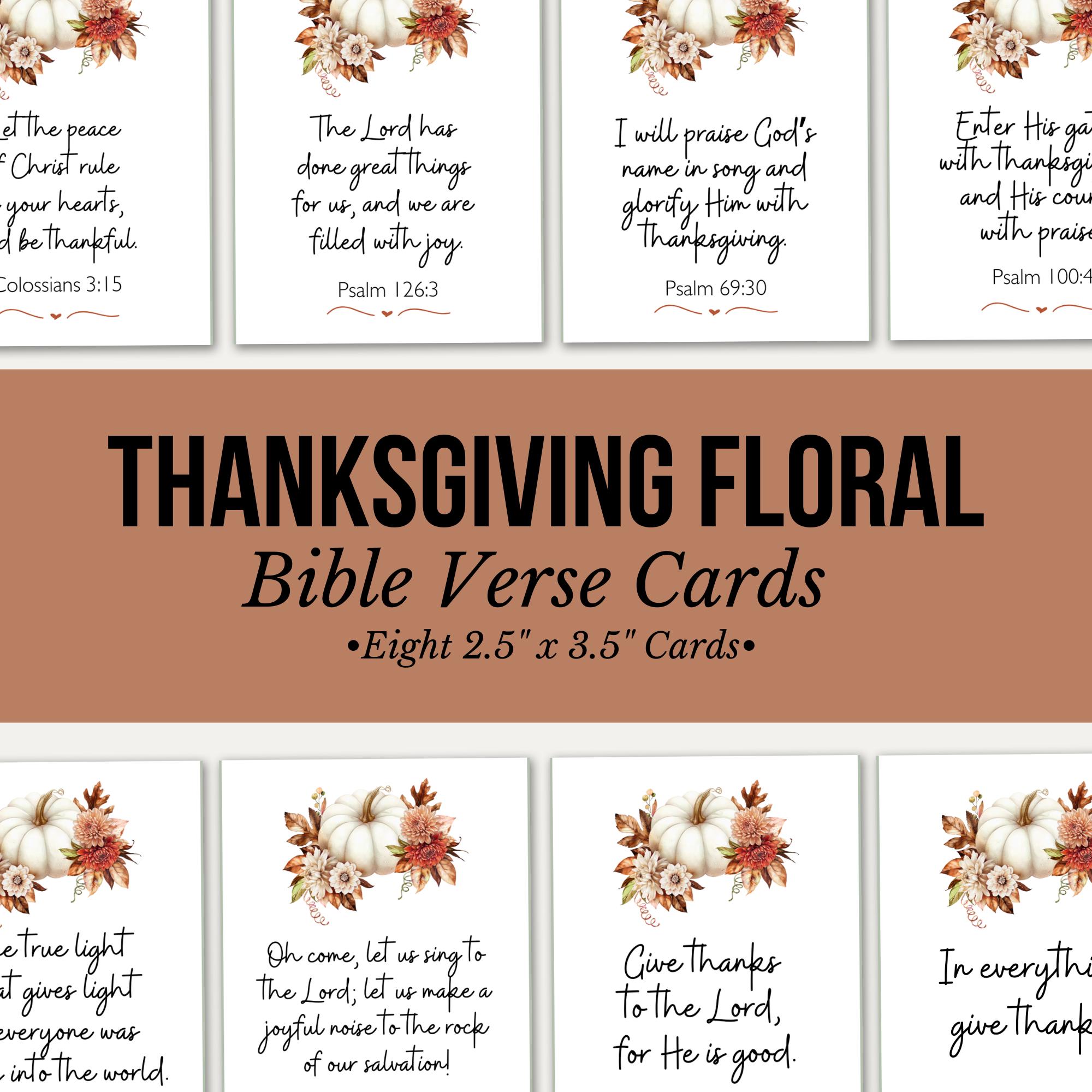 Digital Thanksgiving Floral Bible Verse Card, Faith Inspired Gratitude ...