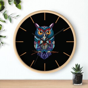 Owl Wall Clock, Owl Theme Classroom, Bird Clock, Funky Wall Clock, Owl ...