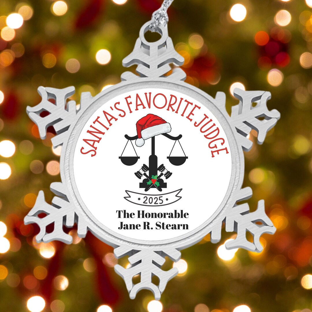 Custom Santa's Favorite Judge Christmas Ornament: Personalized, Pewter ...