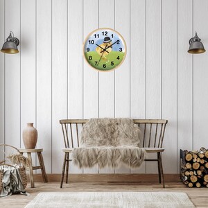 Watercolor Chick Clock, Hen Chick, Farm Theme Nursery Decor, Kitchen ...