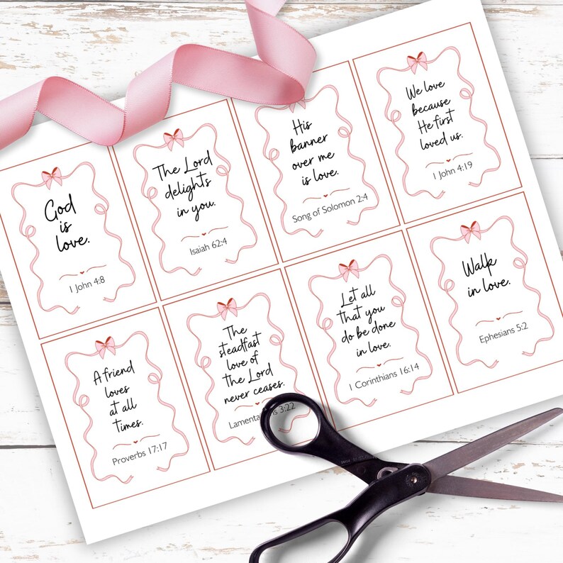 Digital Valentines Day Bible Verse Cards, God's Love Printable ...