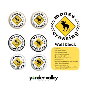 Moose Wall Clock, Camper Clock, Moose Crossing, Wildlife Clock ...