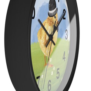 Watercolor Chick Clock, Hen Chick, Farm Theme Nursery Decor, Kitchen ...