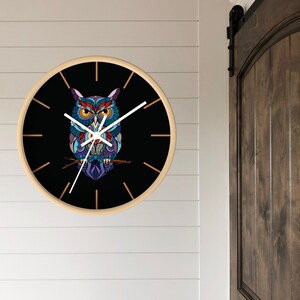 Owl Wall Clock, Owl Theme Classroom, Bird Clock, Funky Wall Clock, Owl ...