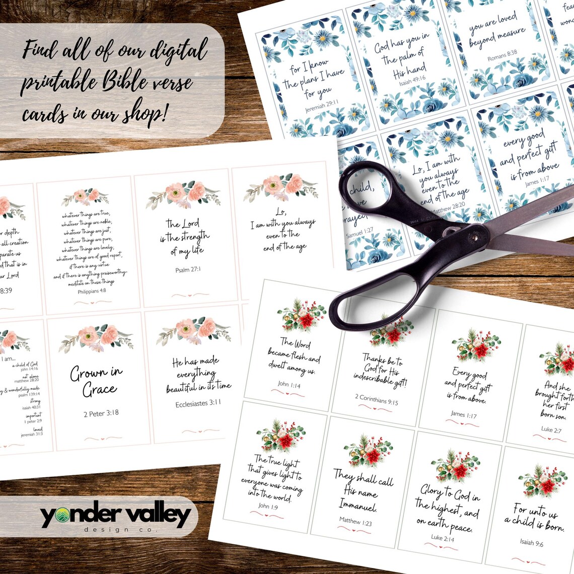 Digital Valentines Day Bible Verse Cards, God's Love Printable ...