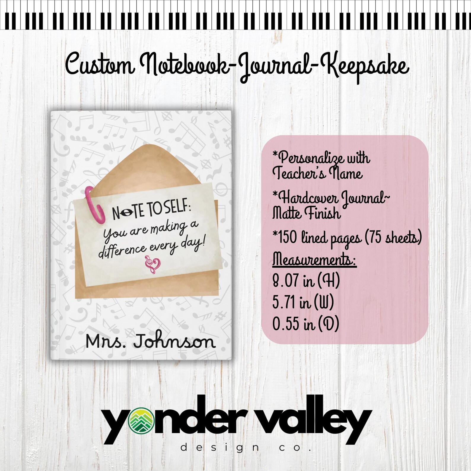 Personalized Journal End of Year Choir Teacher Appreciation Gift ...