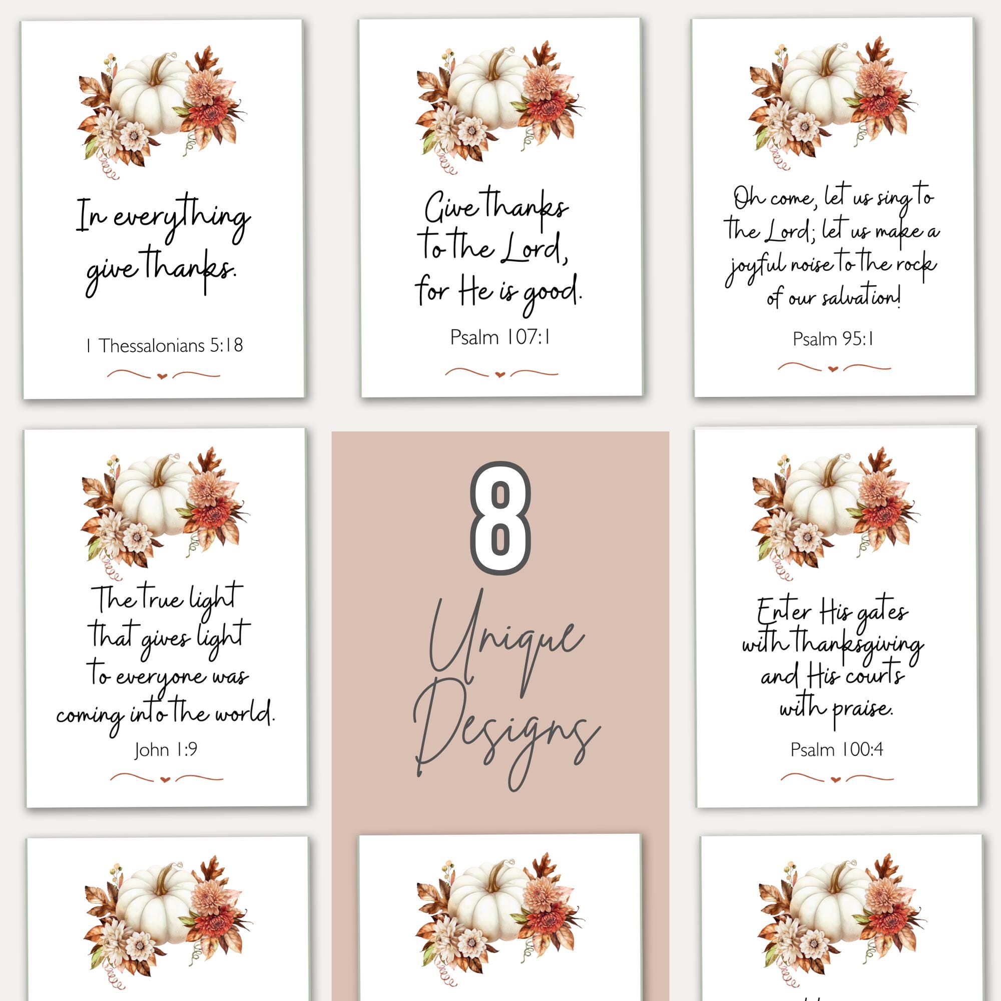 Digital Thanksgiving Floral Bible Verse Card, Faith Inspired Gratitude ...