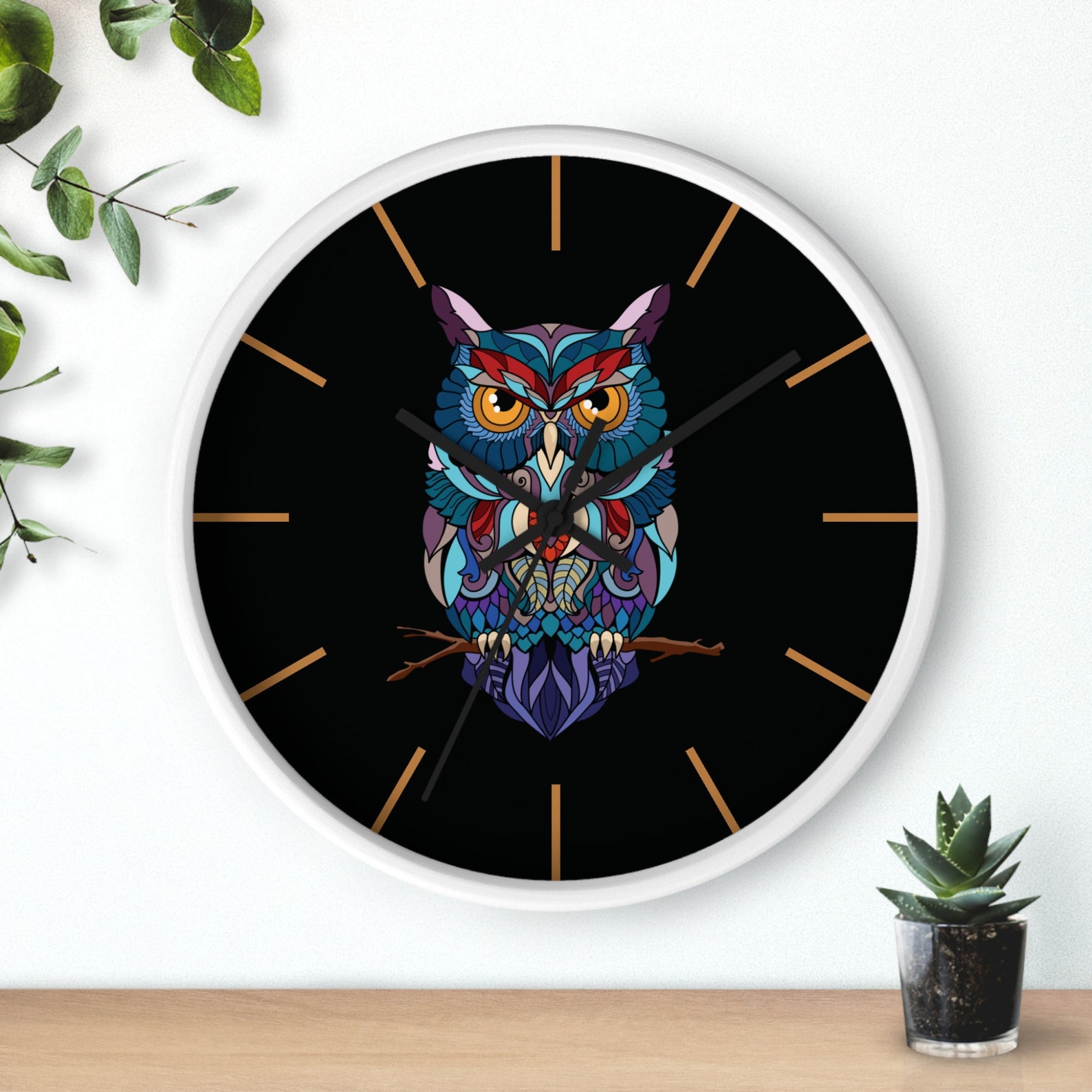 Owl Wall Clock, Owl Theme Classroom, Bird Clock, Funky Wall Clock, Owl ...