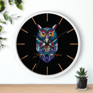 Owl Wall Clock, Owl Theme Classroom, Bird Clock, Funky Wall Clock, Owl ...