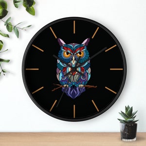 Owl Wall Clock, Owl Theme Classroom, Bird Clock, Funky Wall Clock, Owl ...