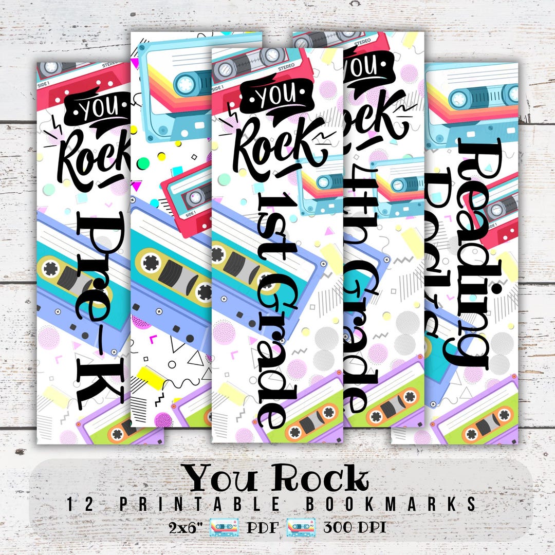 You Rock Printable Bookmarks for Kids From Teacher, First Day of School ...