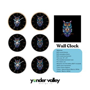 Owl Wall Clock, Owl Theme Classroom, Bird Clock, Funky Wall Clock, Owl ...