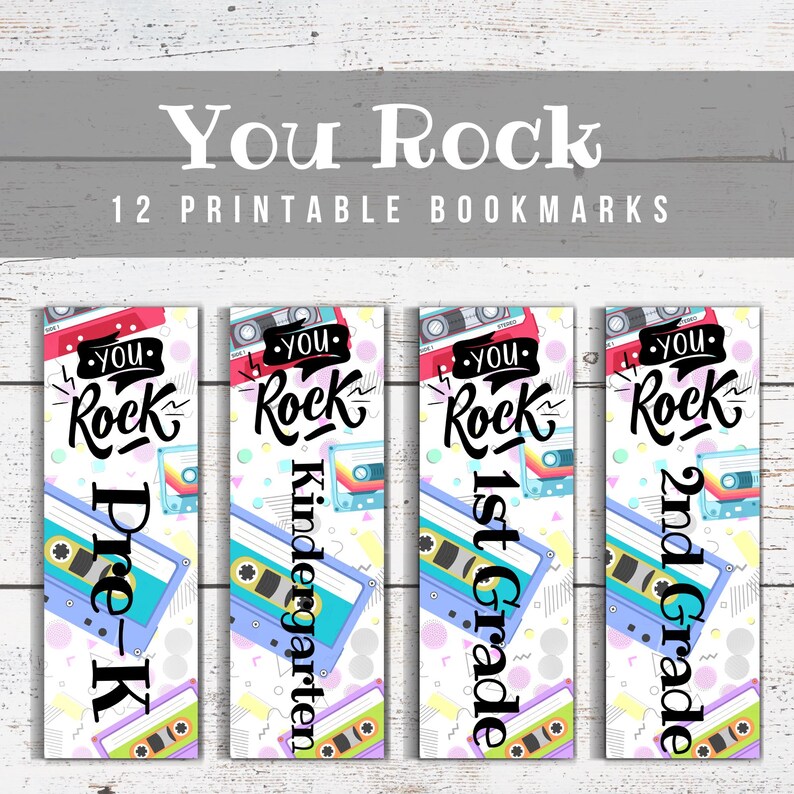 You Rock Printable Bookmarks for Kids From Teacher, First Day of School ...
