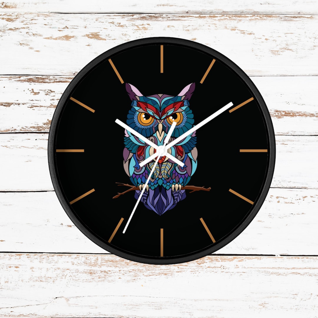 Owl Wall Clock, Owl Theme Classroom, Bird Clock, Funky Wall Clock, Owl ...
