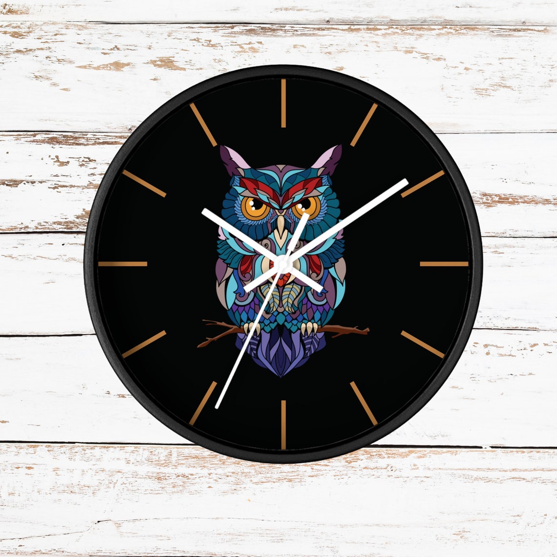 Owl Wall Clock, Owl Theme Classroom, Bird Clock, Funky Wall Clock, Owl ...