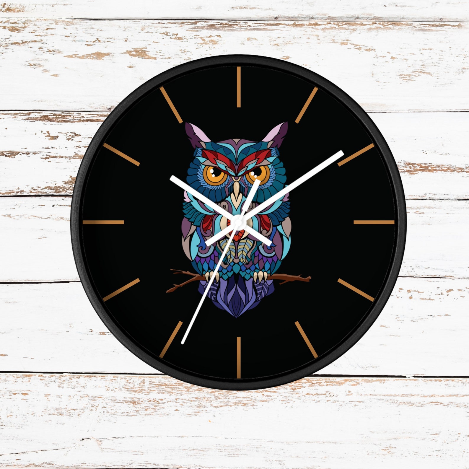 Owl Wall Clock, Owl Theme Classroom, Bird Clock, Funky Wall Clock, Owl ...
