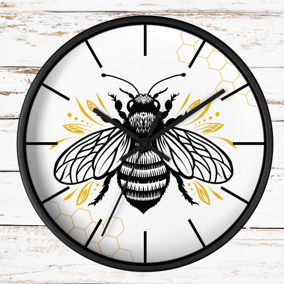 Bee Wall Clock, Gift for Bee Keeper, Bee Related Gifts, Bee Theme ...