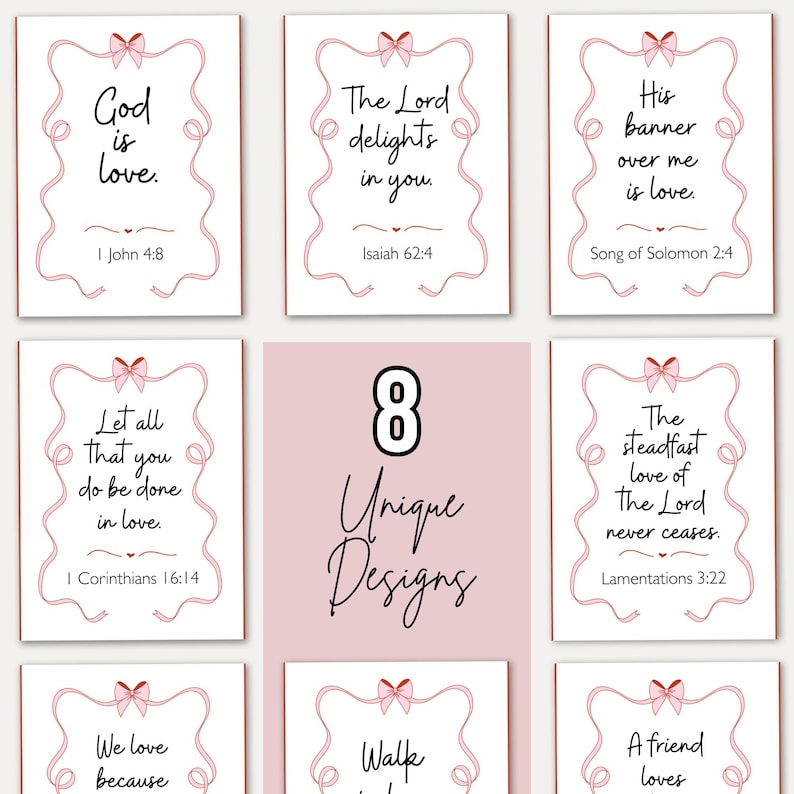 Digital Valentines Day Bible Verse Cards, God's Love Printable ...