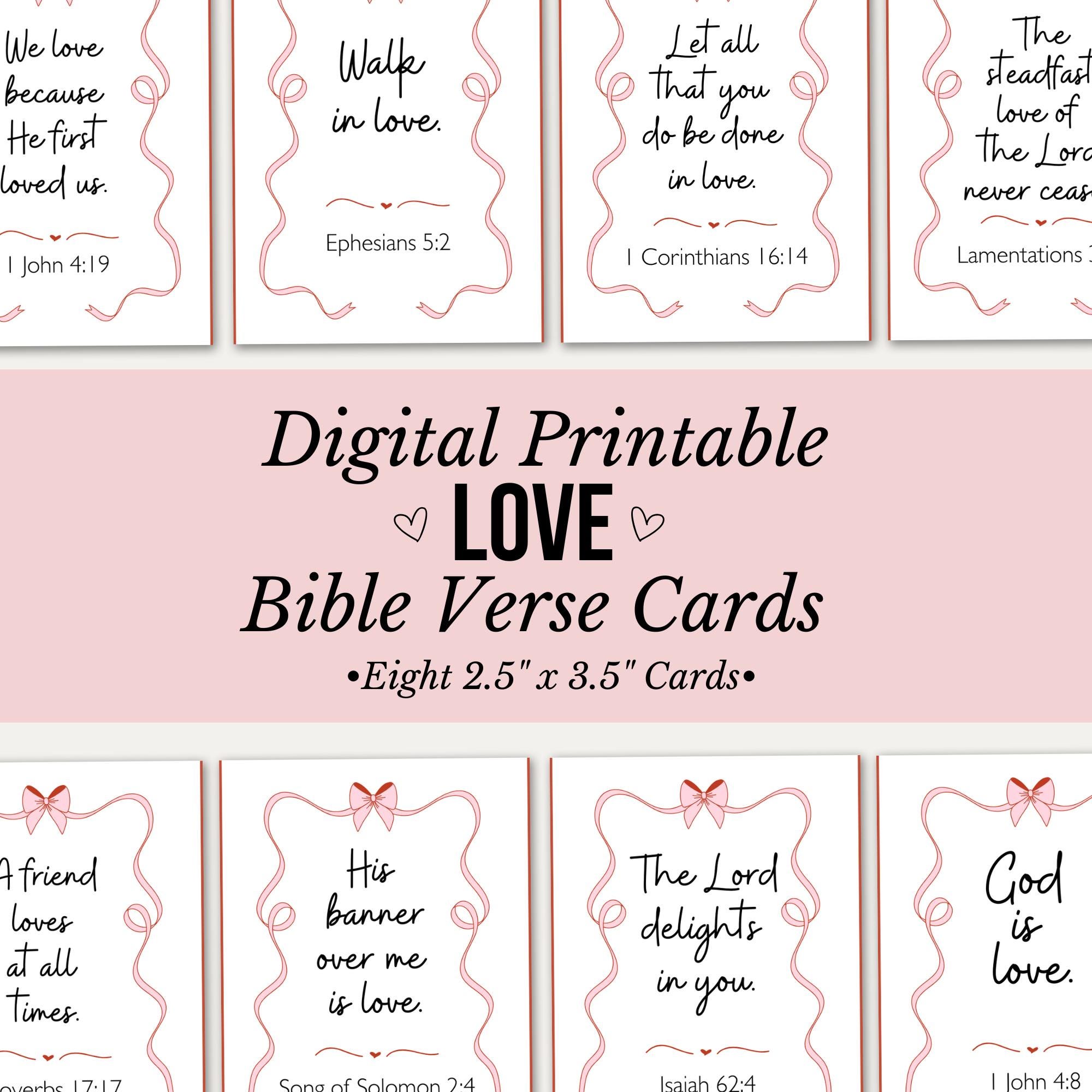 Digital Valentines Day Bible Verse Cards, God's Love Printable ...