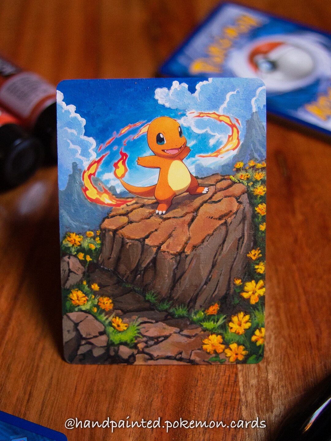 Charmander Hand Painted Pokemon Card Extended and Altered Pokemon Card ...