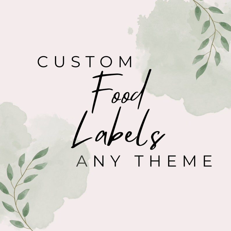 Custom Food Labels, Any Theme - Etsy