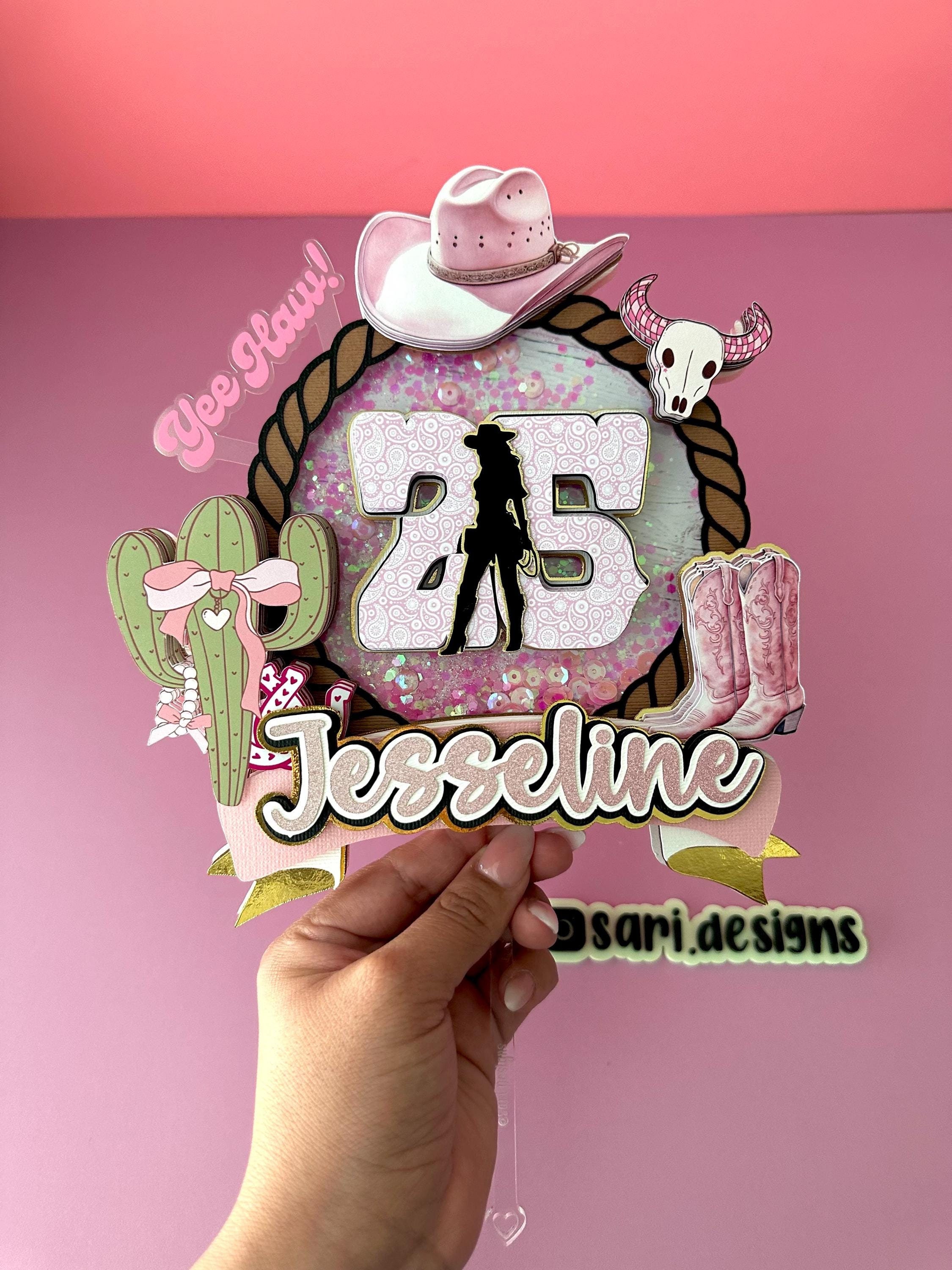 Cowgirl Cake Topper, Western Cake Topper, Cowgirl Disco Theme, Vaquera ...