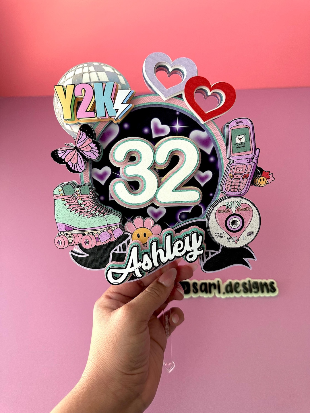 2000s Y2k Theme Cake Topper, Retro 00s Birthday Party Decor - Etsy
