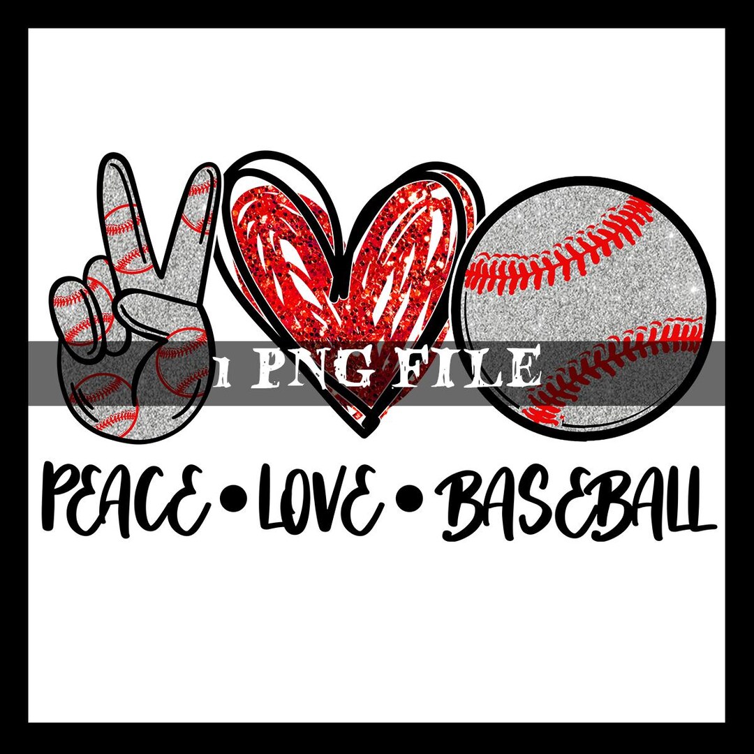 Peace Love Baseball PNG | Baseball Shirt Design | Baseball Mom | Game ...