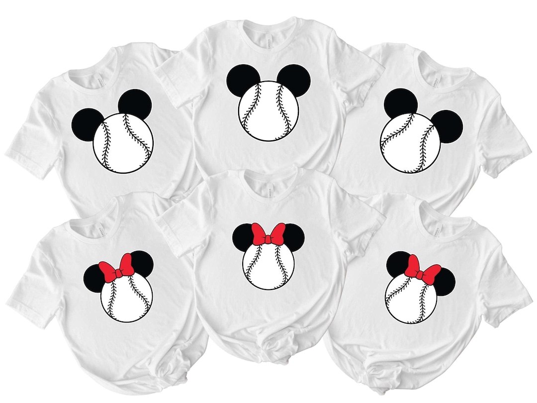 Mickey & Minnie Family Baseball Shirts, Disney Matching Sports Tees ...