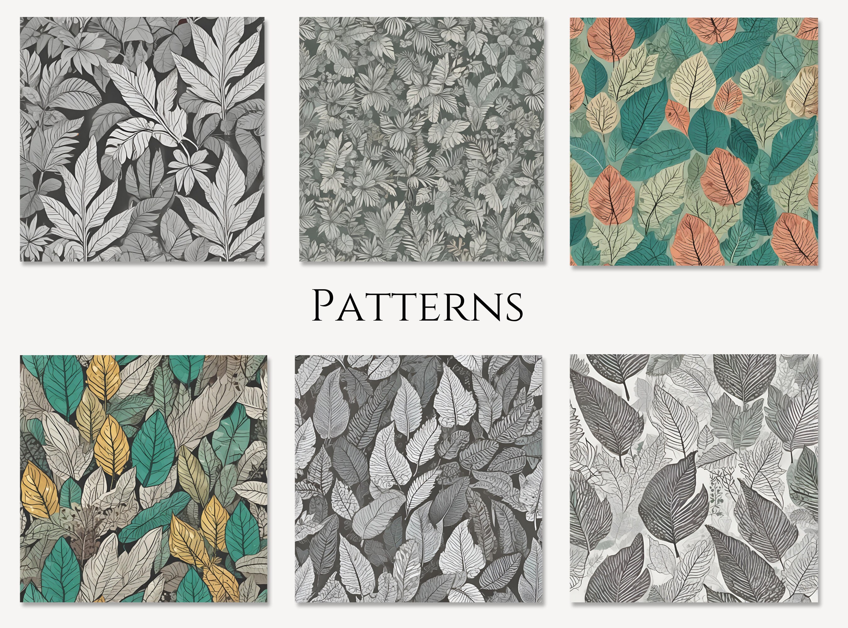 Craft Supplies - Green Jungle Leaf Pattern Print Digital Paper Download ...
