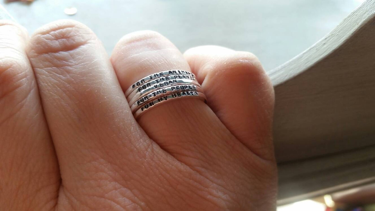 Vegan Ring Stackwhy I'm Veganvegan Jewelryvegan - Etsy