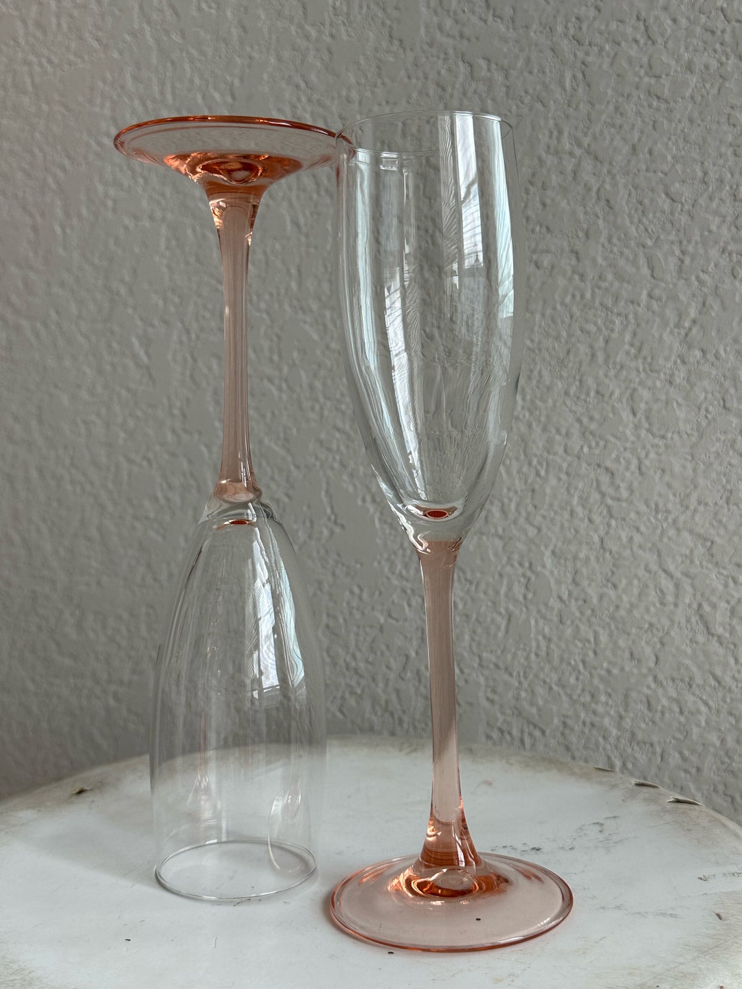 French Luminarc Pink Champagne Flutes Set of 2 - Etsy