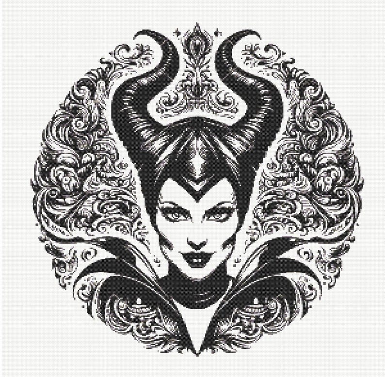 Maleficent Cross Stitch Pattern, Female Villains, Halloween, Villains ...