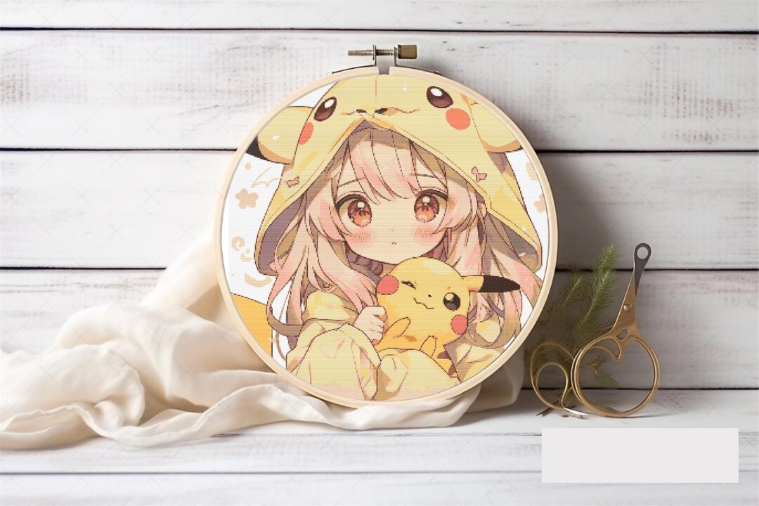 Pikachu From Pokemon Cross Stitch Pattern, Handmade Gift for Animation ...