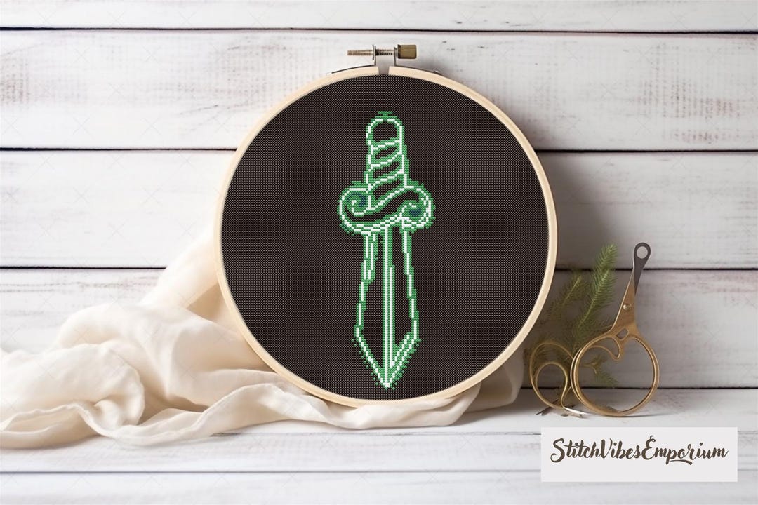 Sword Cross Stitch, Neon Cross Stitch, Crying is a Free Action Game ...