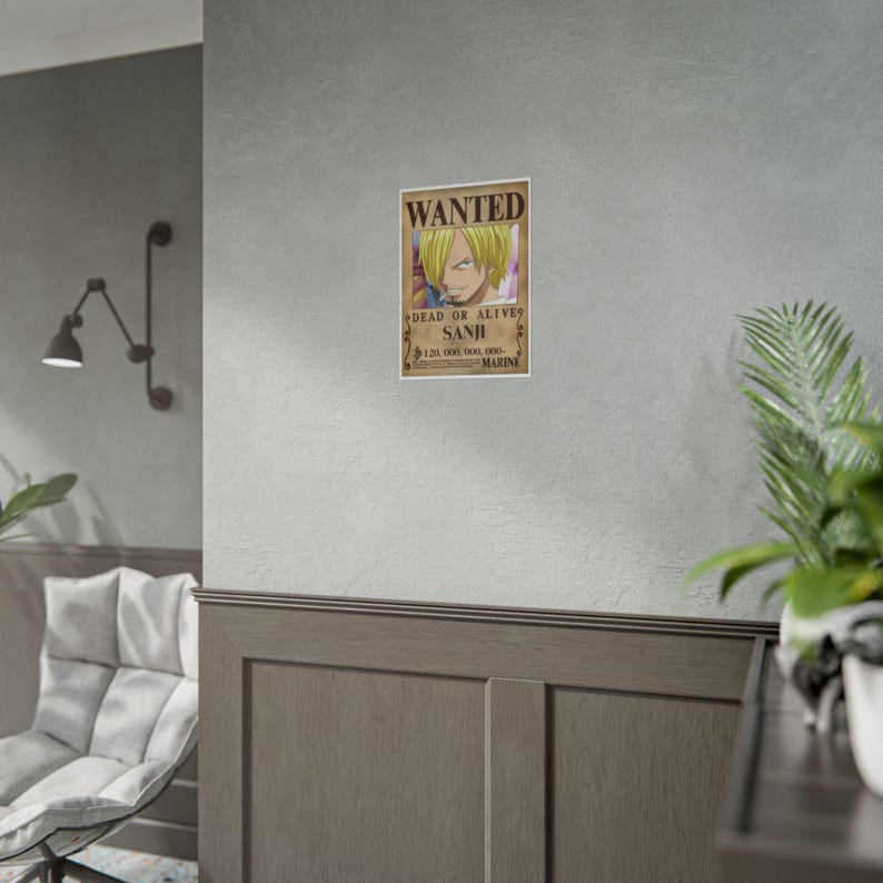 Anime Sanji Wanted Poster Rolled Posters, One Piece Wall Art, Japanese ...